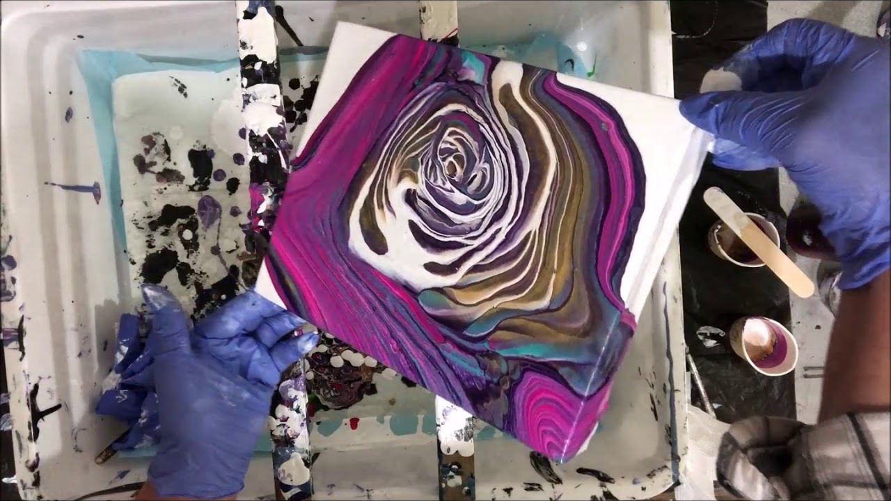 (#15) Acrylic Pouring| Beautiful Ring Pour | - YouTube