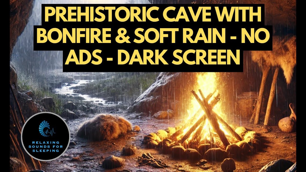 Prehistoric Cave With Bonfire And Calm Rain For Sleep And Meditation ...