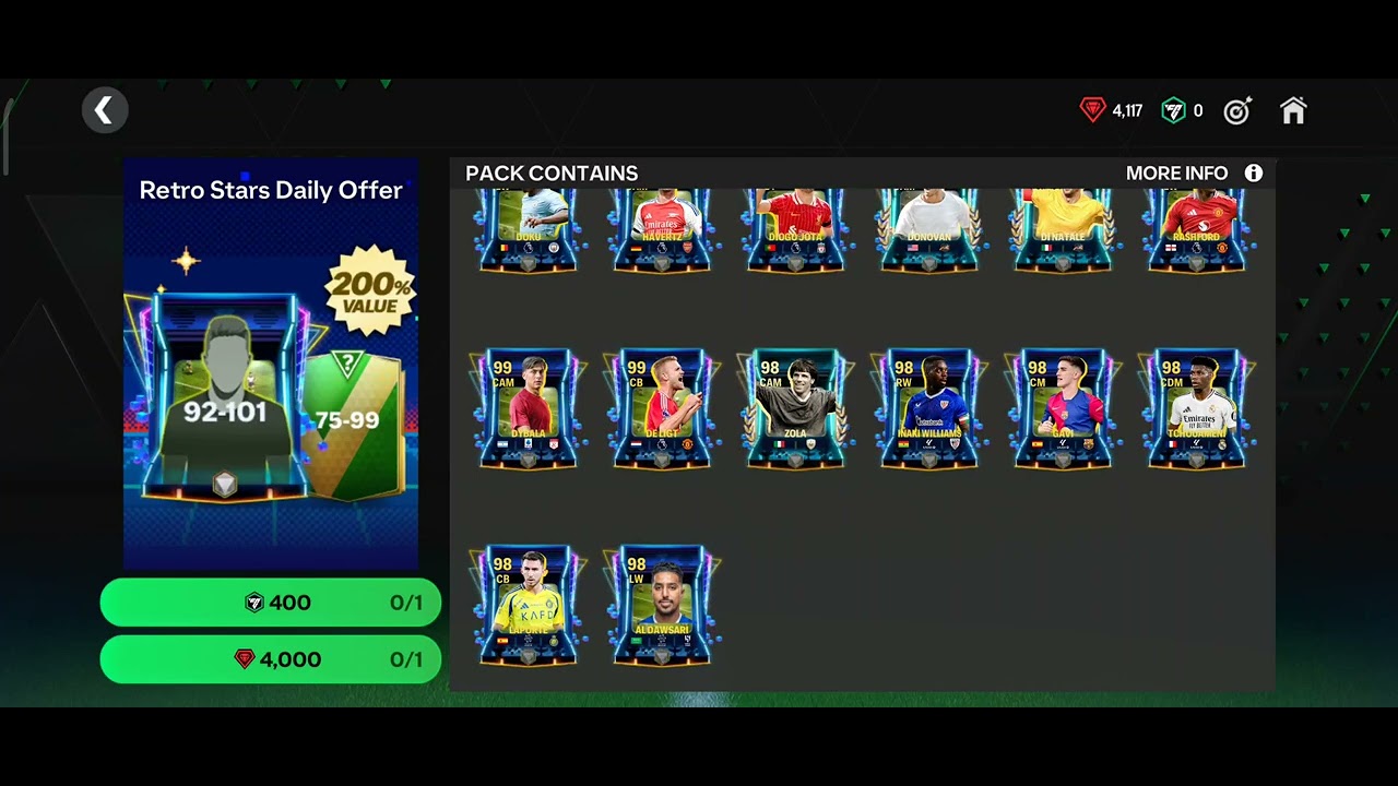 4000 GEMS RETRO STARS PACK - FC MOBILE - YouTube