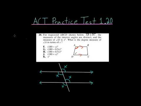 ACT Practice Test 1.20: Parallel Lines - YouTube