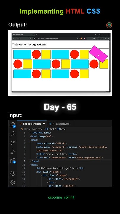 Day-65 Challenge 🎯 Html & Css👨‍💻. coding_nolimit #shorts #youtubeshorts #coding #html - YouTube