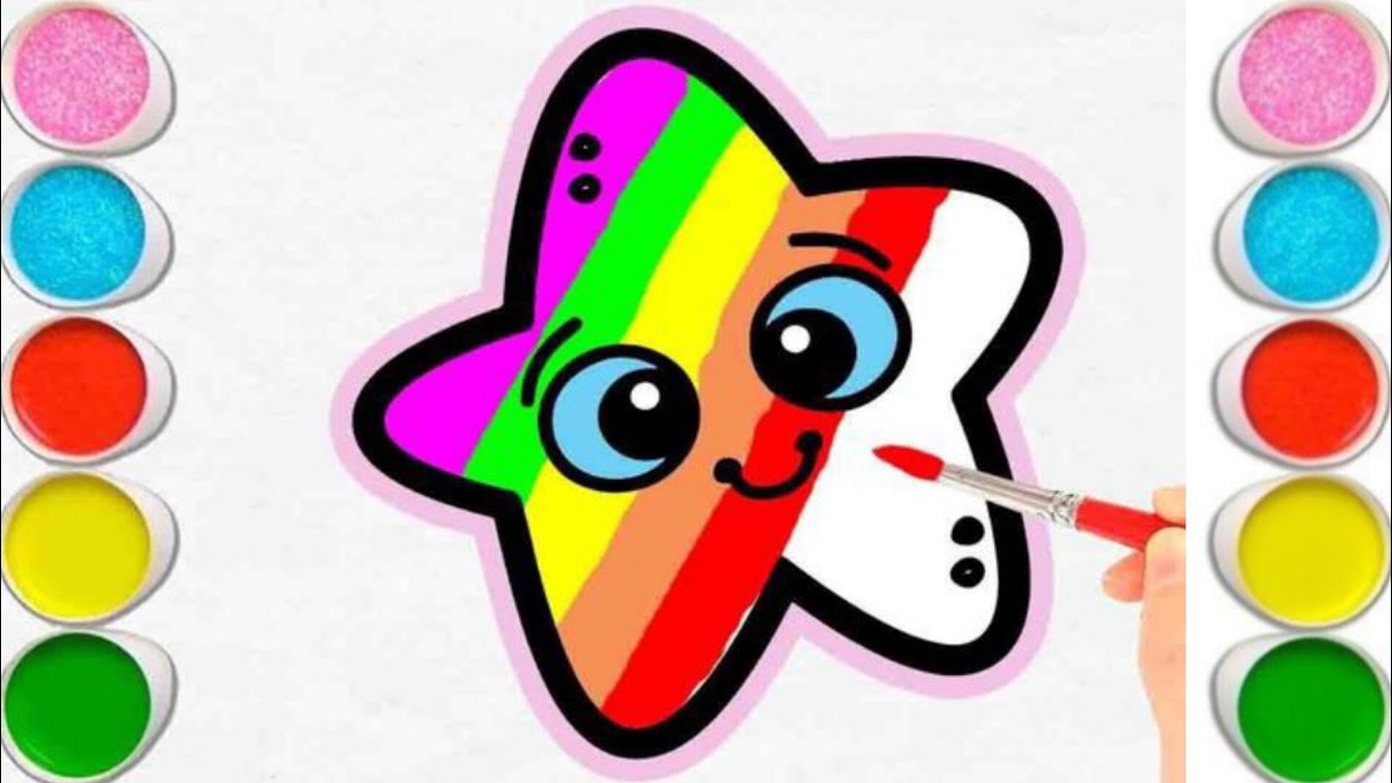 Star drawing🌈🌈 || How to draw Star step by step🎨🎨 || Preschool learning ...
