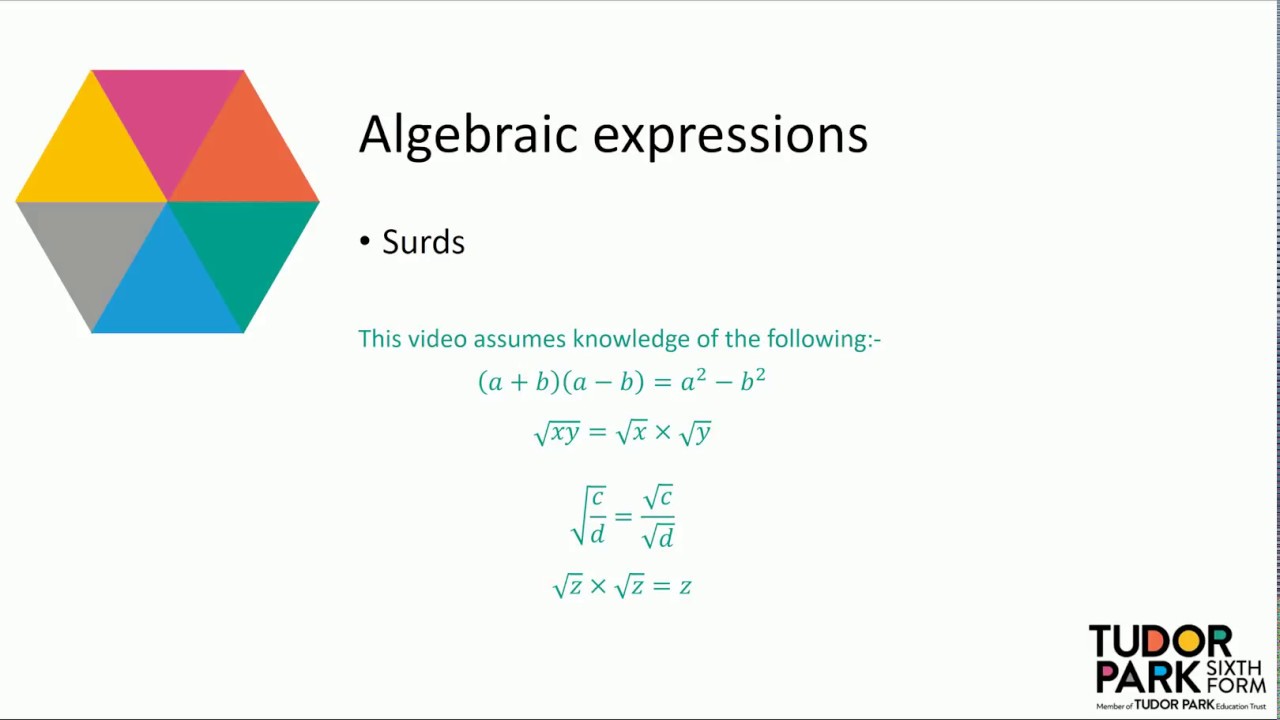 Algebraic expressions - Surds - YouTube