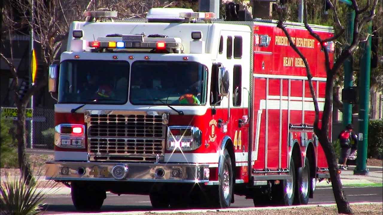 Phoenix Fire Dept . Squad 44 responding - YouTube