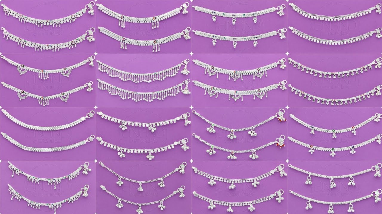 Silver Anklets Designs For Baby girl | Chandi Ki Payal For Baby Girl ...