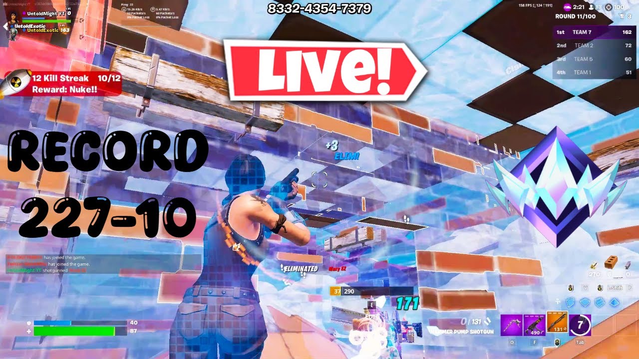 Playing 1v1 Box Fights & Unreal Ranked Games with Subs (1v1 Record: 227 ...