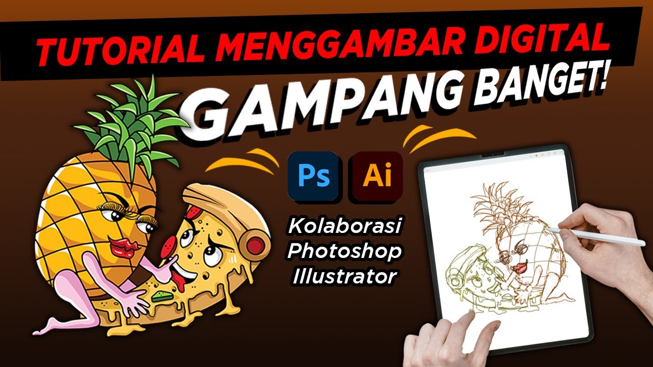 CARA MUDAH MENGGAMBAR DIGITAL | Easy Drawing Tutorial Adobe Photoshop ...