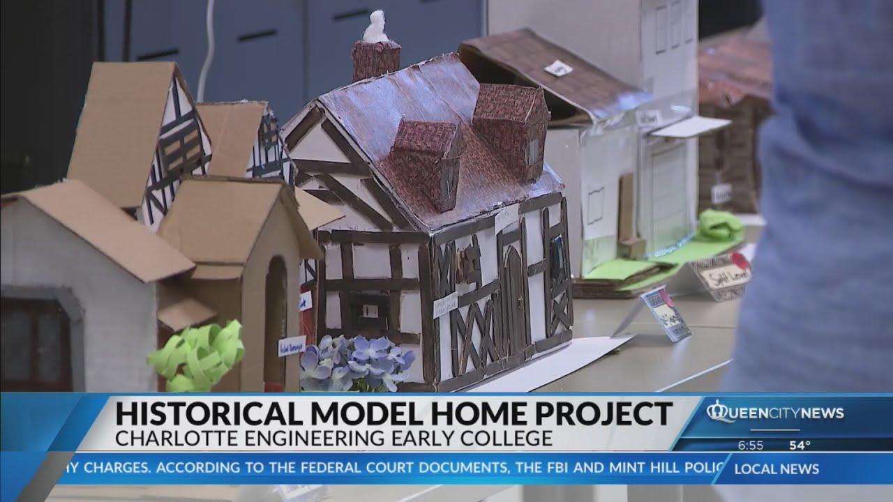 CMS Early College students show off model homes - YouTube