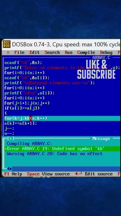 C Program To Remove Duplicate Elements In An Array Short Programmingclanguagecprogram Youtube