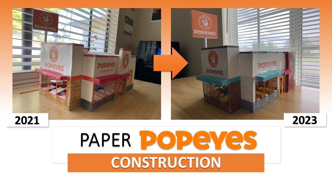 Paper Popeyes Restaurant 2023 - Full Construction Process - YouTube