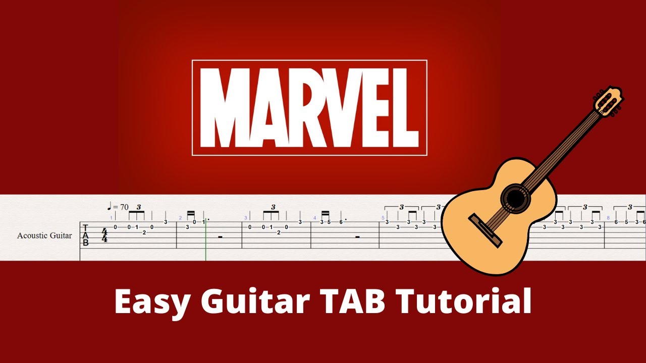 MARVEL INTRO SONG - Guitar Tab Sheet Music Tutorial + PDF - YouTube