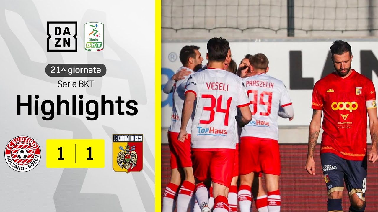 PYYHTIÄ risponde al gol di BONINI: Südtirol-Catanzaro 1-1 | Serie BKT | DAZN - YouTube