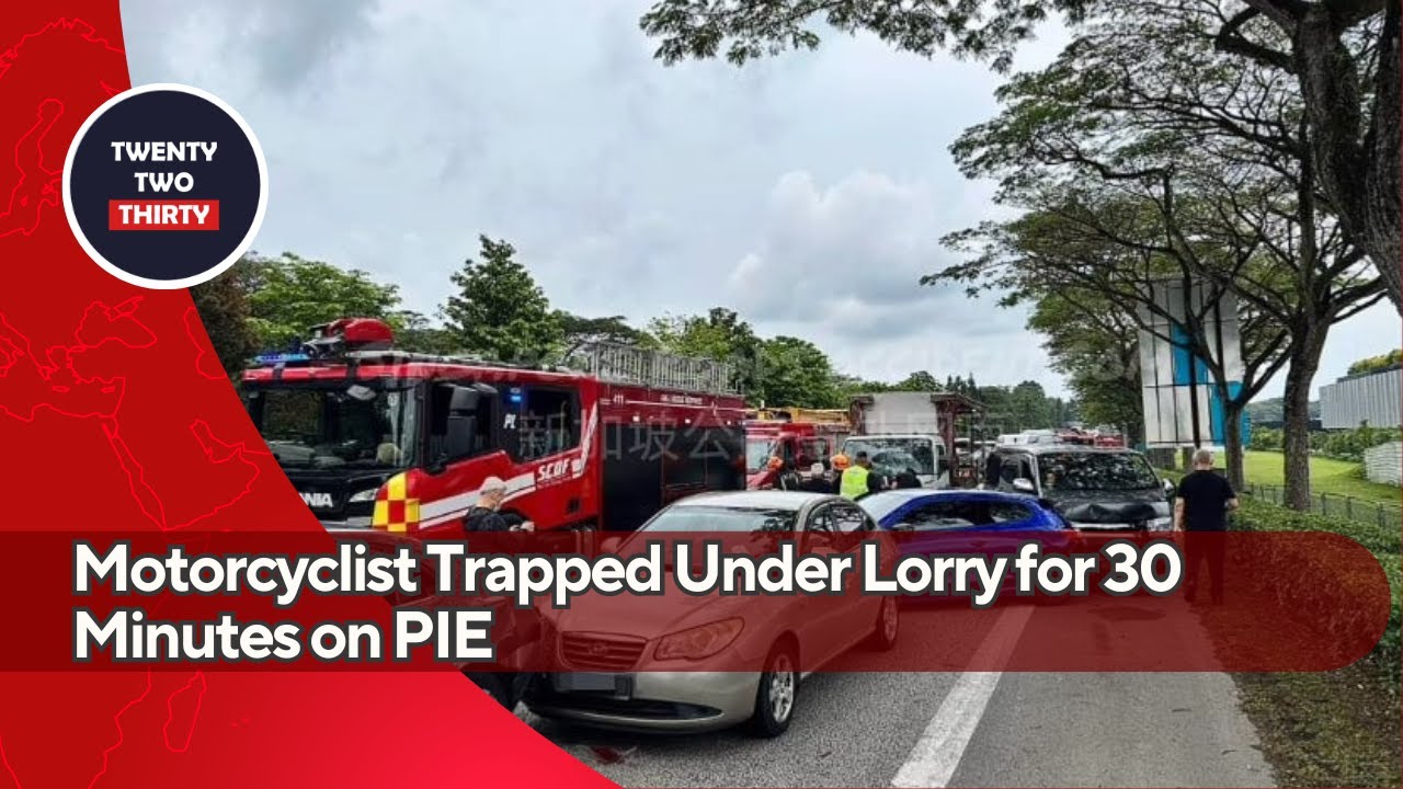 Terrifying 6-Vehicle Collision on PIE: Motorcyclist Trapped Under Lorry ...