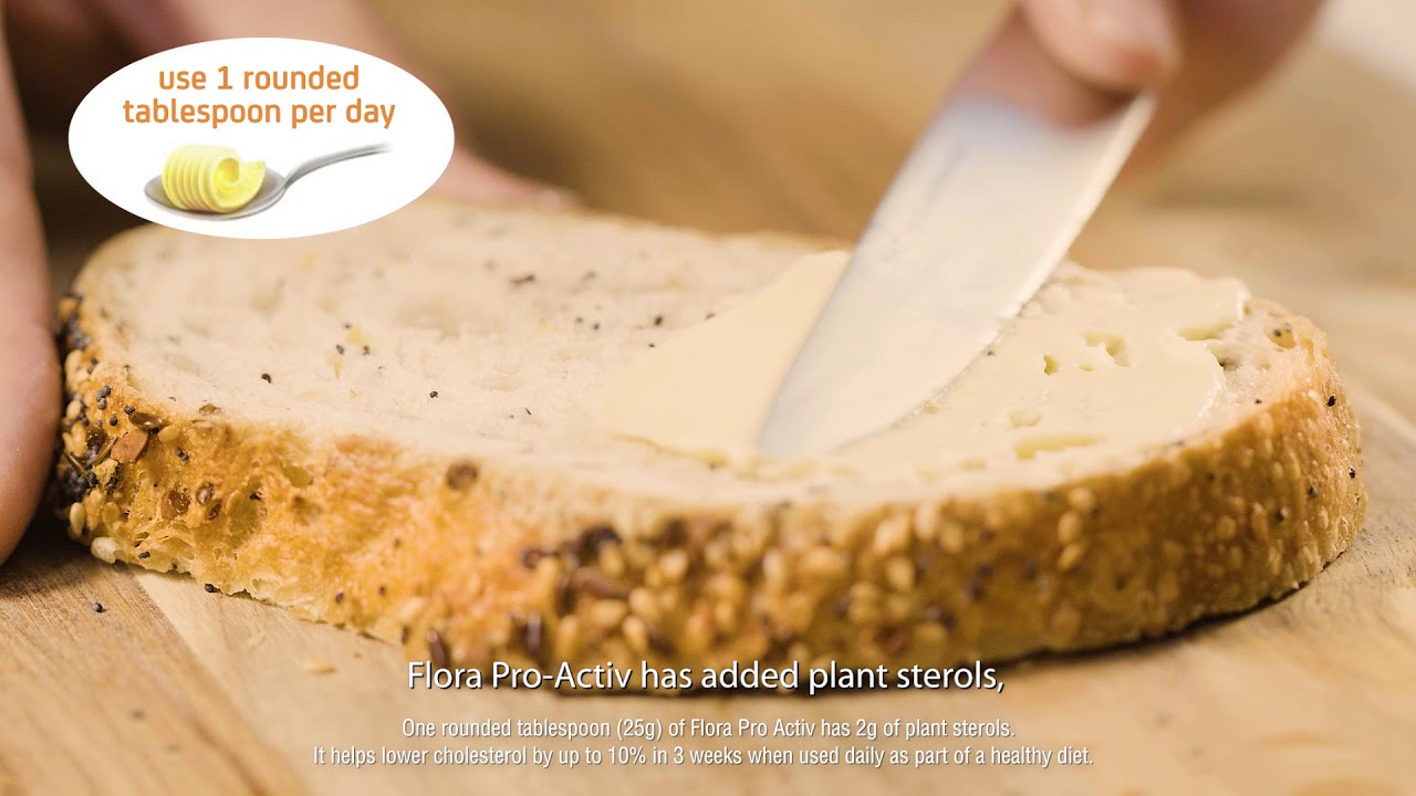 Flora Pro-Activ Actively Lowers Cholesterol - YouTube