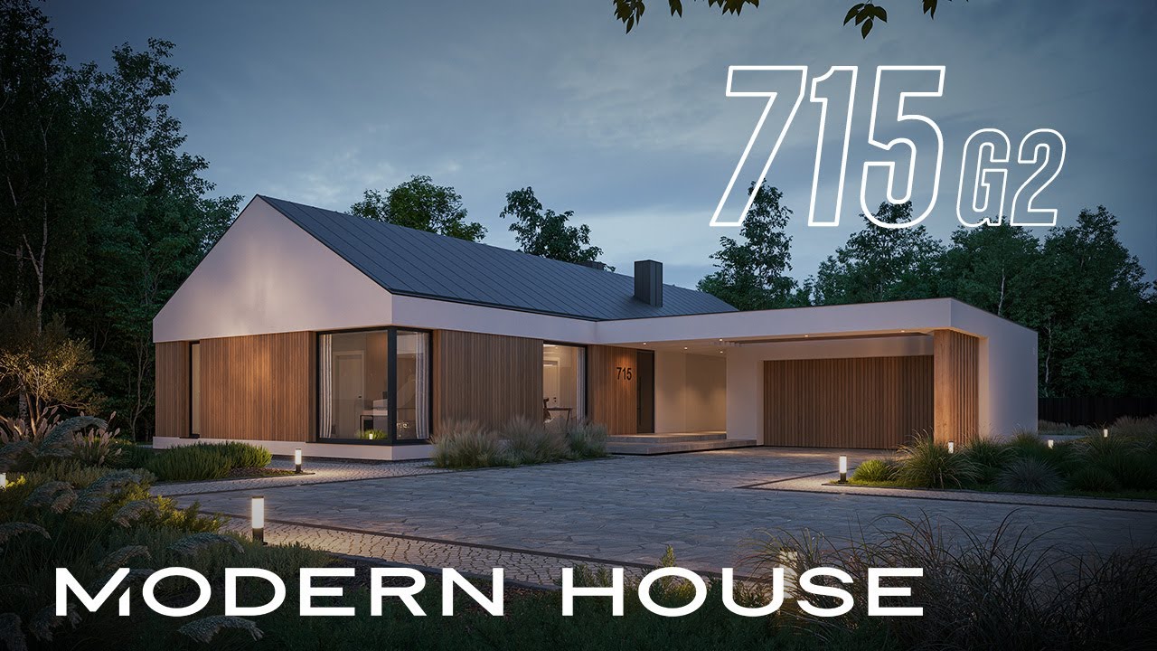 Projekt domu parterowego w stylu nowoczesnej stodoły NewHouse 715 G2 ...