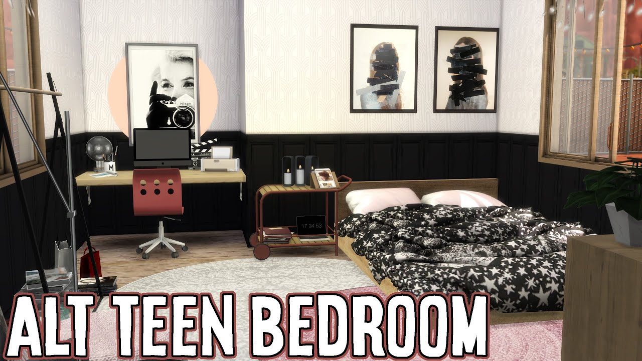 ALT TEEN BEDROOM // THE SIMS 4 SPEED BUILD - YouTube