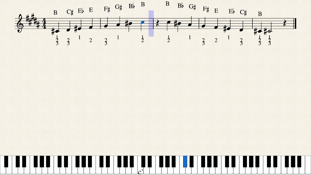 B Major Scale with Trumpet fingering - YouTube