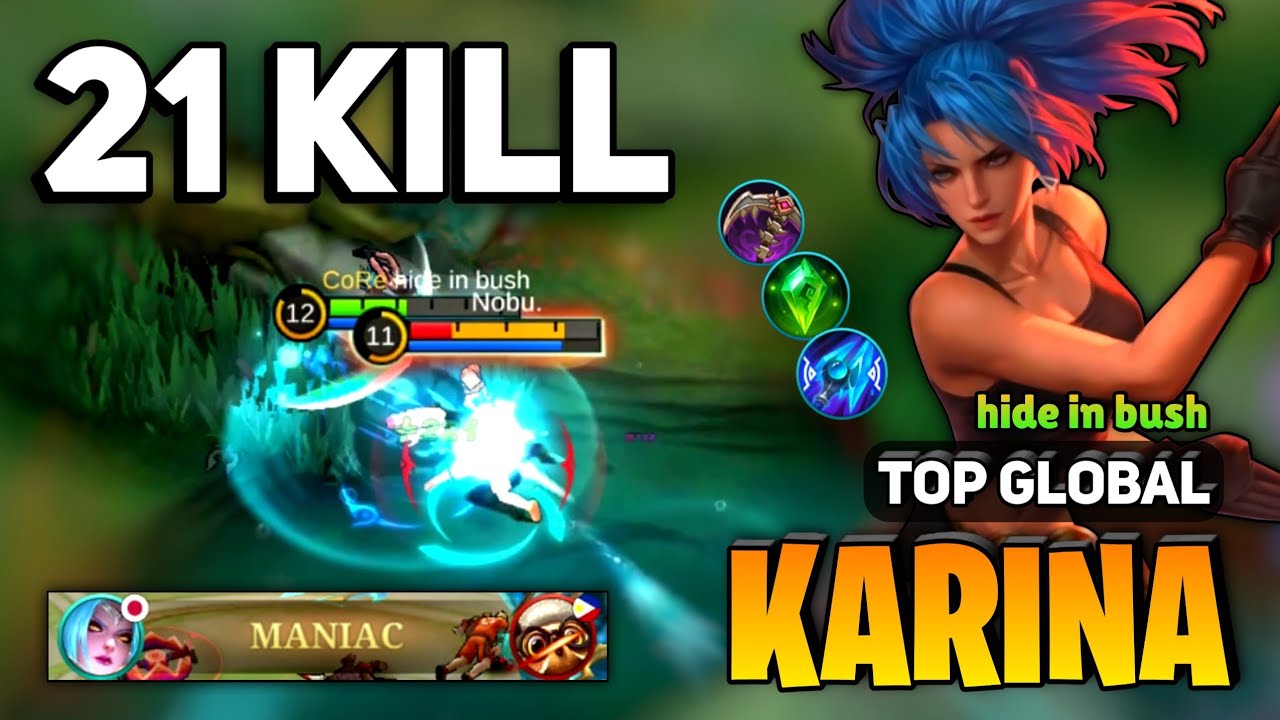 21 KILL! Karina Hard Carry Gameplay [ Karina Best Build Top Global ...