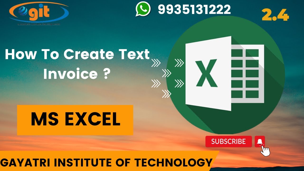 How To Create Text Invoice In Ms Excel GIT Education YouTube How To Create Text Invoice In Ms Excel GIT Education YouTube