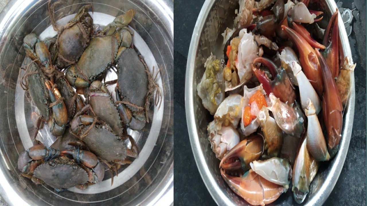 Crabs cleaning or peethalu clening(పీతలు శుబ్రపరుచుట ఎలా? )in telugu ...
