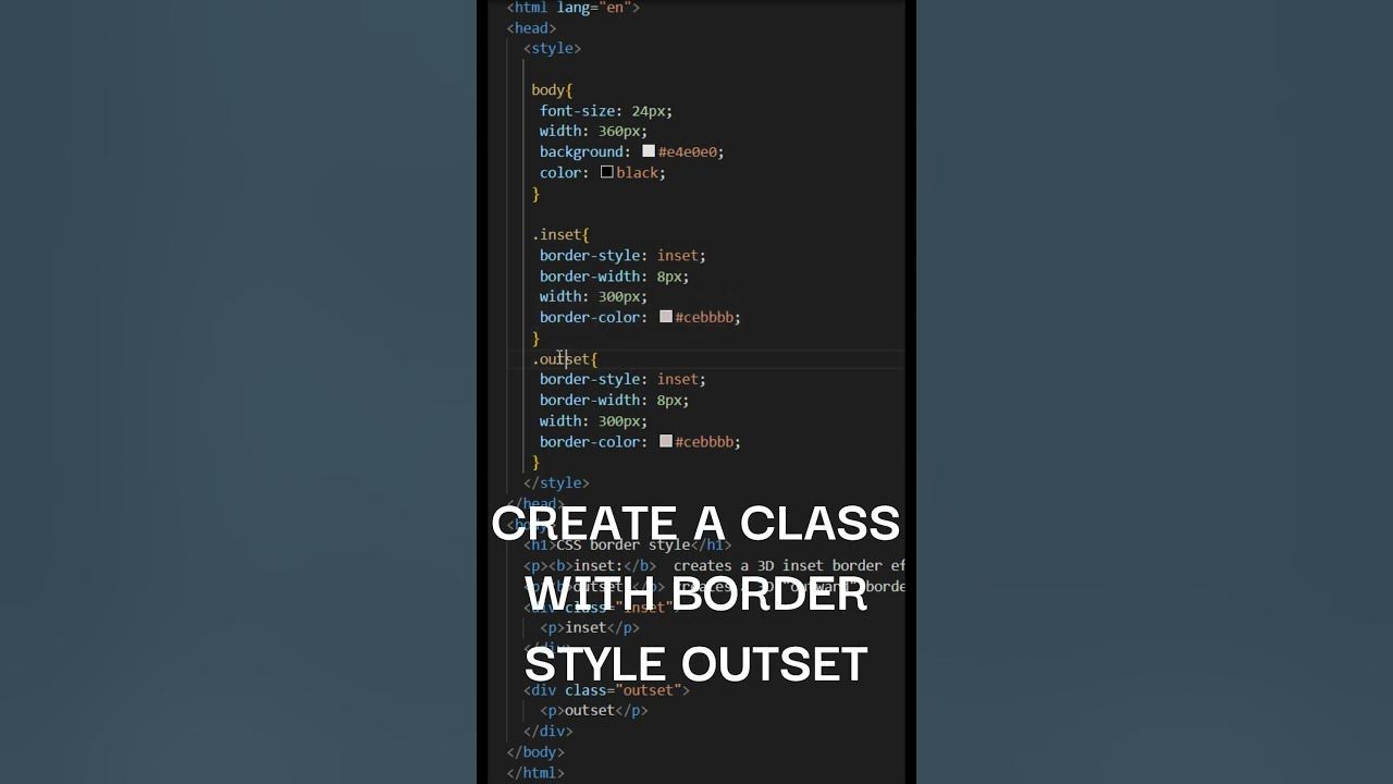 CSS border style Outset #css #borderstyle #outset #frontenddevelopment #uidesign #webdesign ...