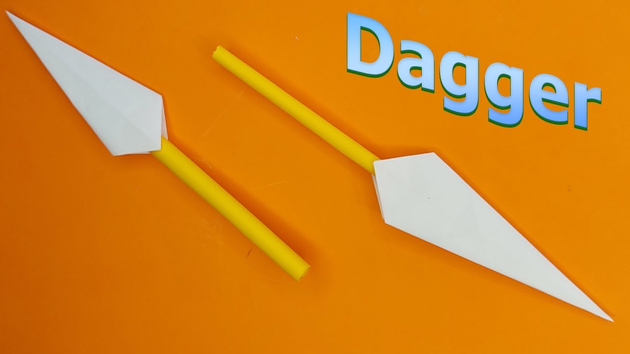 DIY -Making a double Dagger with a4 paper || How to make a paper kunai ...