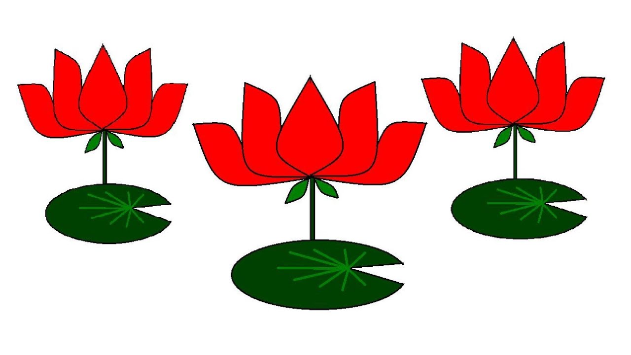 How to draw Lotus in mspaint | MS Paint Drawing | Easy step by step ...