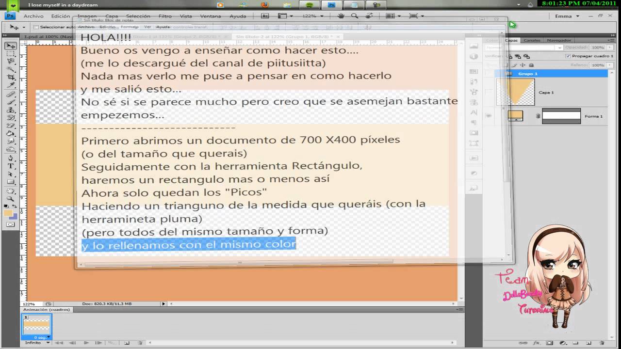 ¿como hacer un rectangulo con picos? U.U' - YouTube