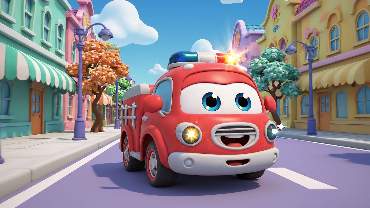 Happy Firetruck Goes Nee Naw Nee | Heroic Rescue Song & Vehicle Sounds ...