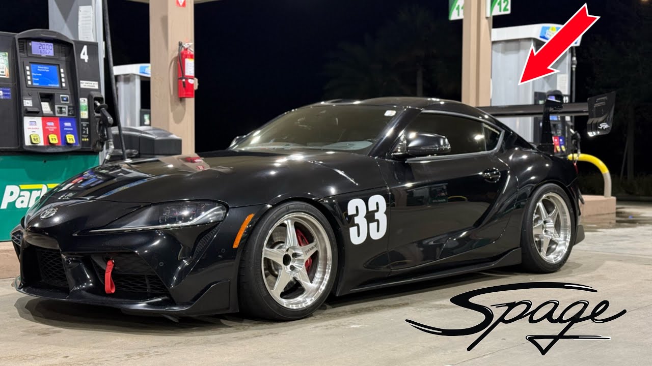 Spage Sport Wing Install - A90 Supra Track Car - YouTube