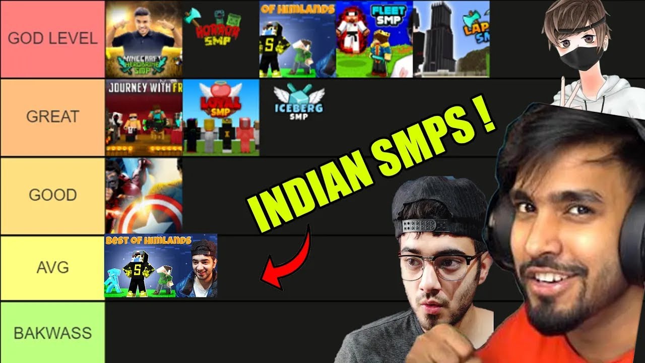 I RANKED FAMOUS INDIAN SMP'S (HEROBRINE SMP, HIMLANDS , FLEET SMP ...