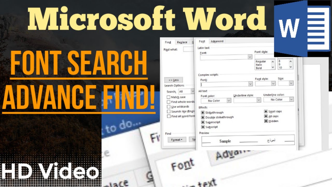 21. Font search | Advance find| Ms word| Full tutorial - YouTube