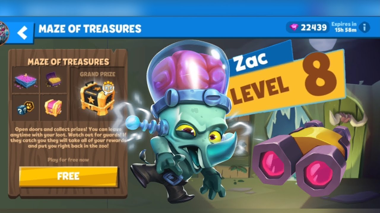 Maze of Treasures Zac New Character Level 8 Upgrade Emerald Crate Head ...