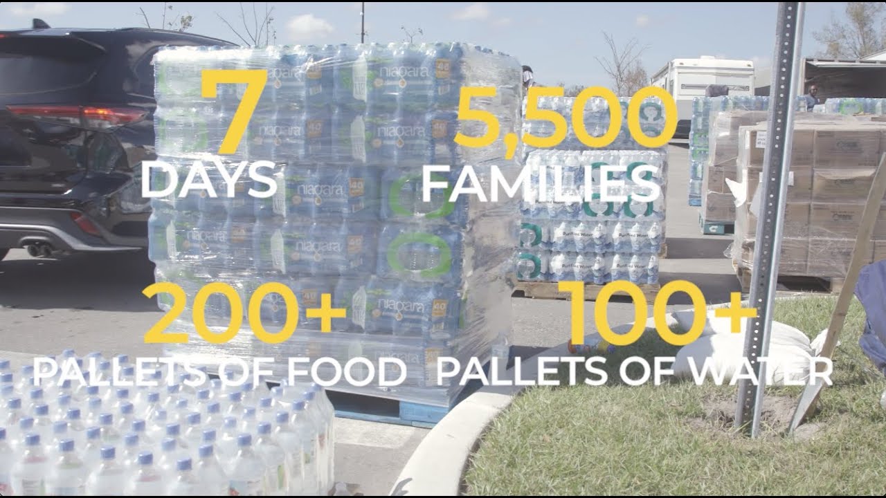 Hurricane Relief Food Distributions at Farmer Joe's - YouTube
