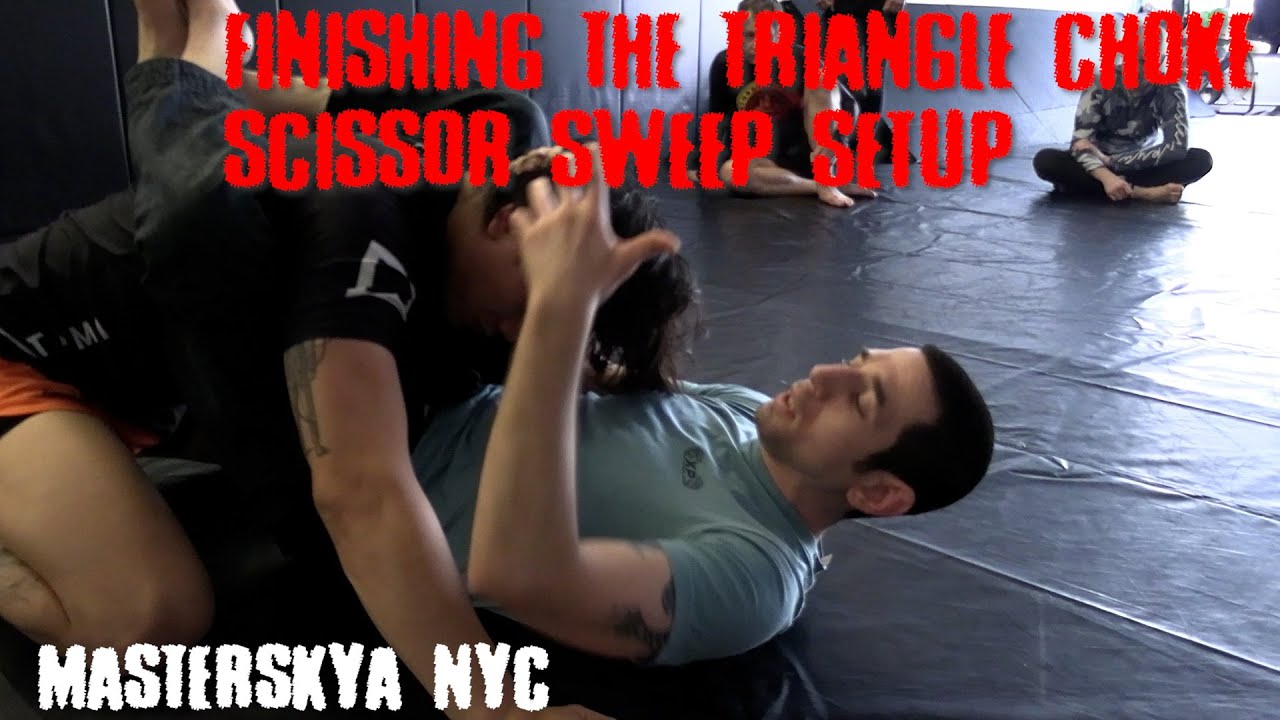 Masterskya BJJ - Finishing the Triangle Choke + Scissor Sweep Setup ...