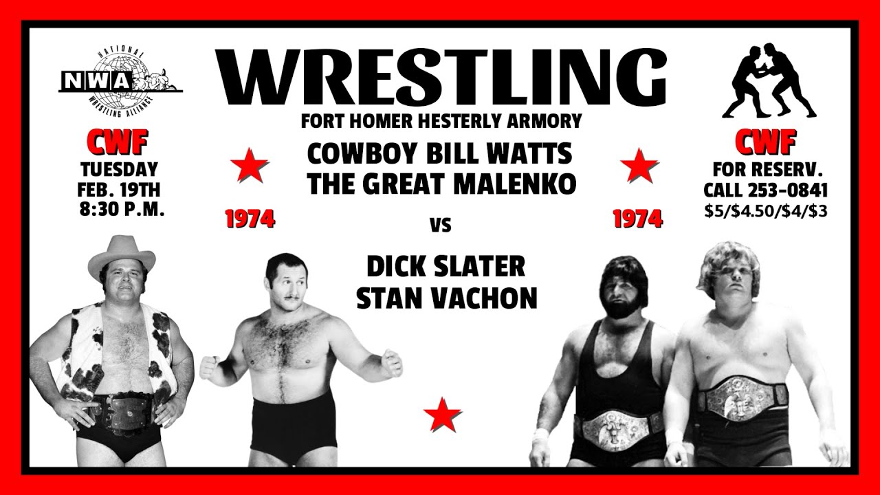 Cowboy Bill Watts & The Great Malenko vs Dick Slater & Stan Vachon ...