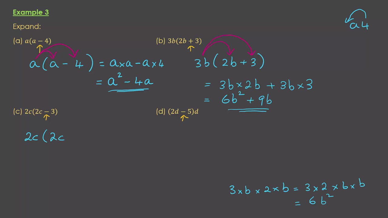 Y8 Algebra 1 Expanding Single Brackets Example 3 - YouTube