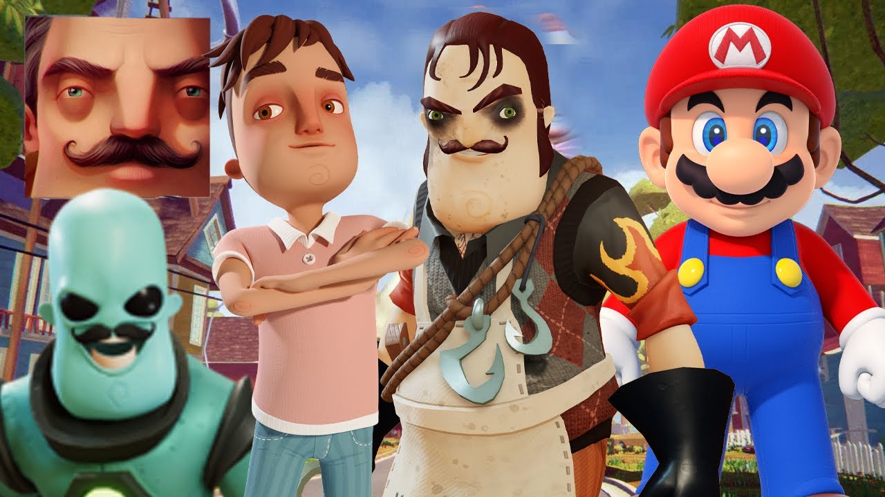 Hello Neighbor - New Secret Neighbor Butcher Mario Alien Aaron History ...