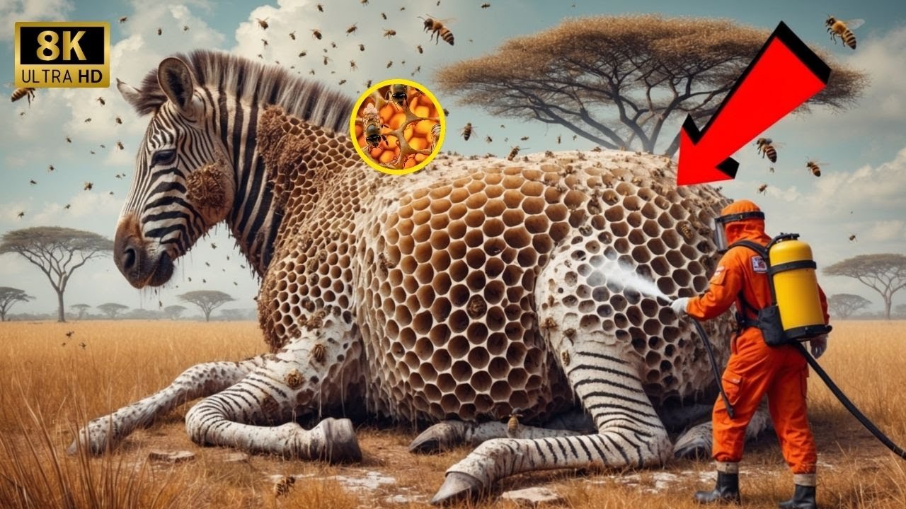 Zebra Covered with dangerous Bees and barnacles saved By Rescuers ...