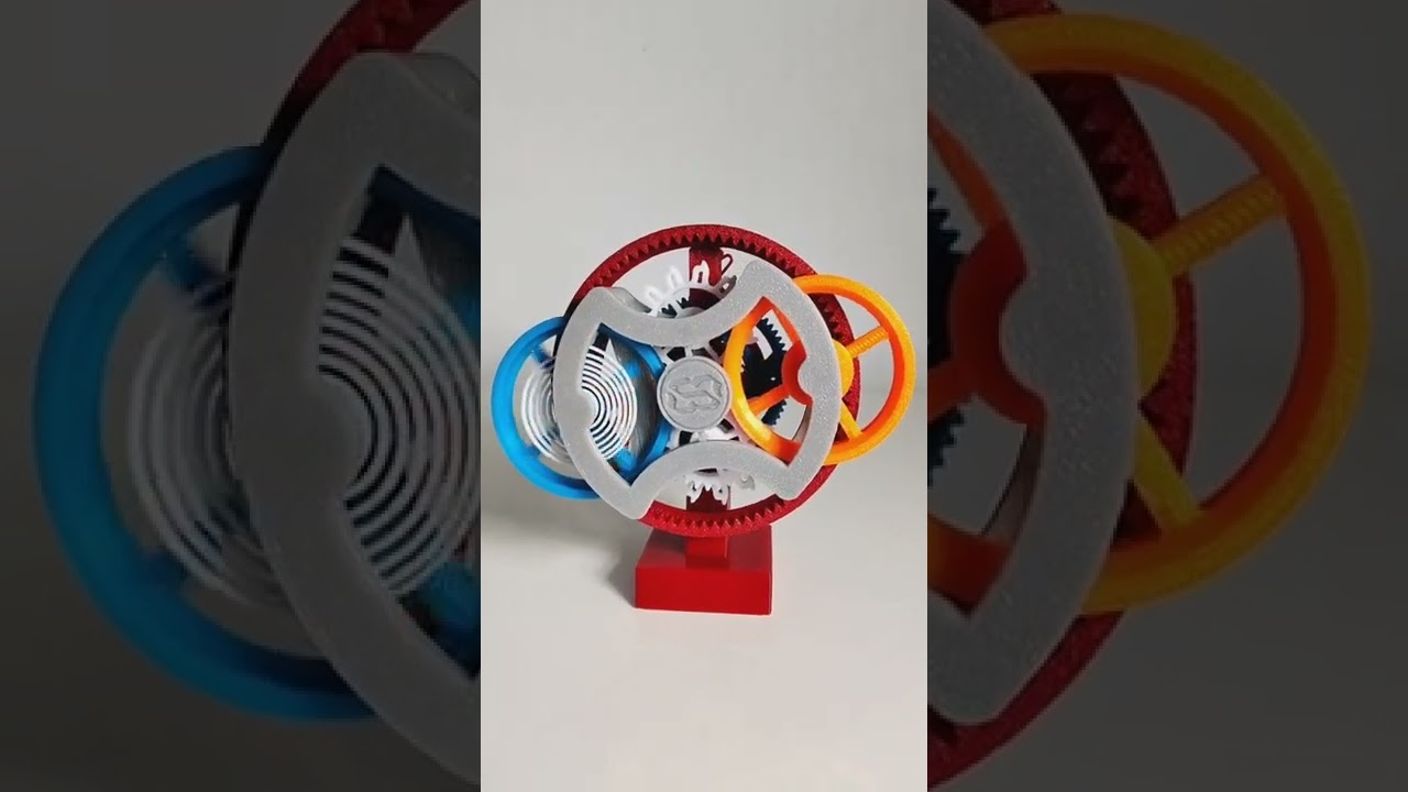 3D Printed Tourbillon Double ring Flywheel Model - YouTube