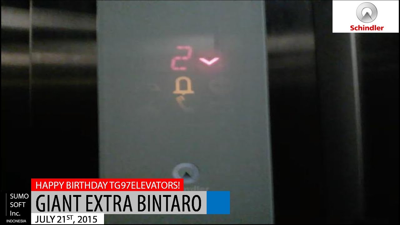 Schindler 3300AP Lift at Giant Express Bintaro, South Tangerang - YouTube