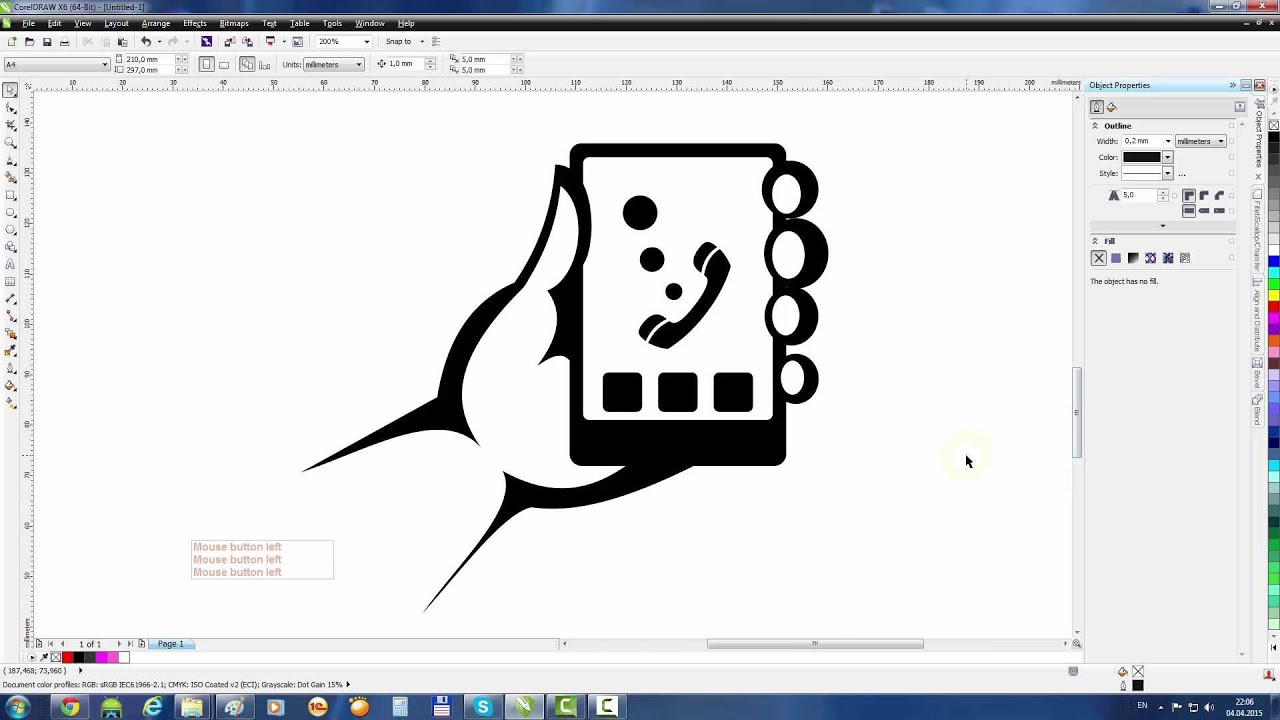 CorelDraw Tutorial: Draw a Smartphone in Hand - YouTube