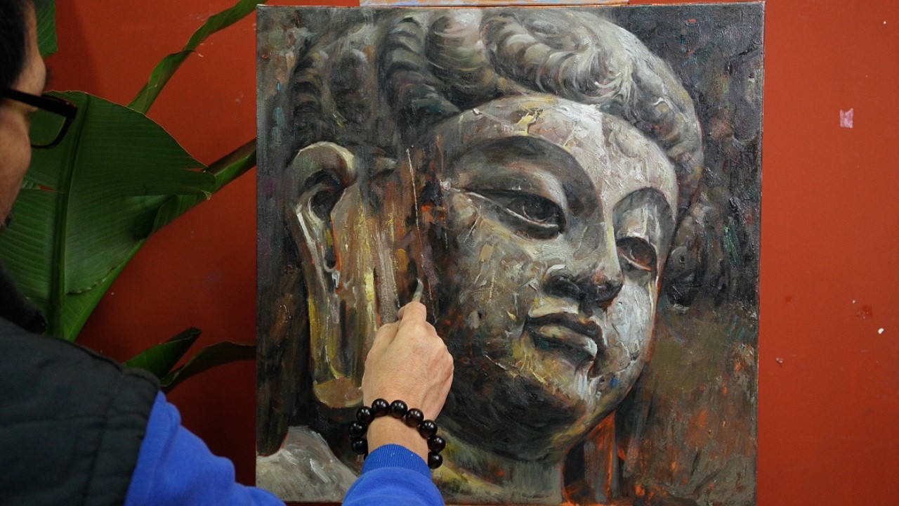 Timelapse: Painting the Sacred Lu she Buddha in Acrylics | 4K Art ...