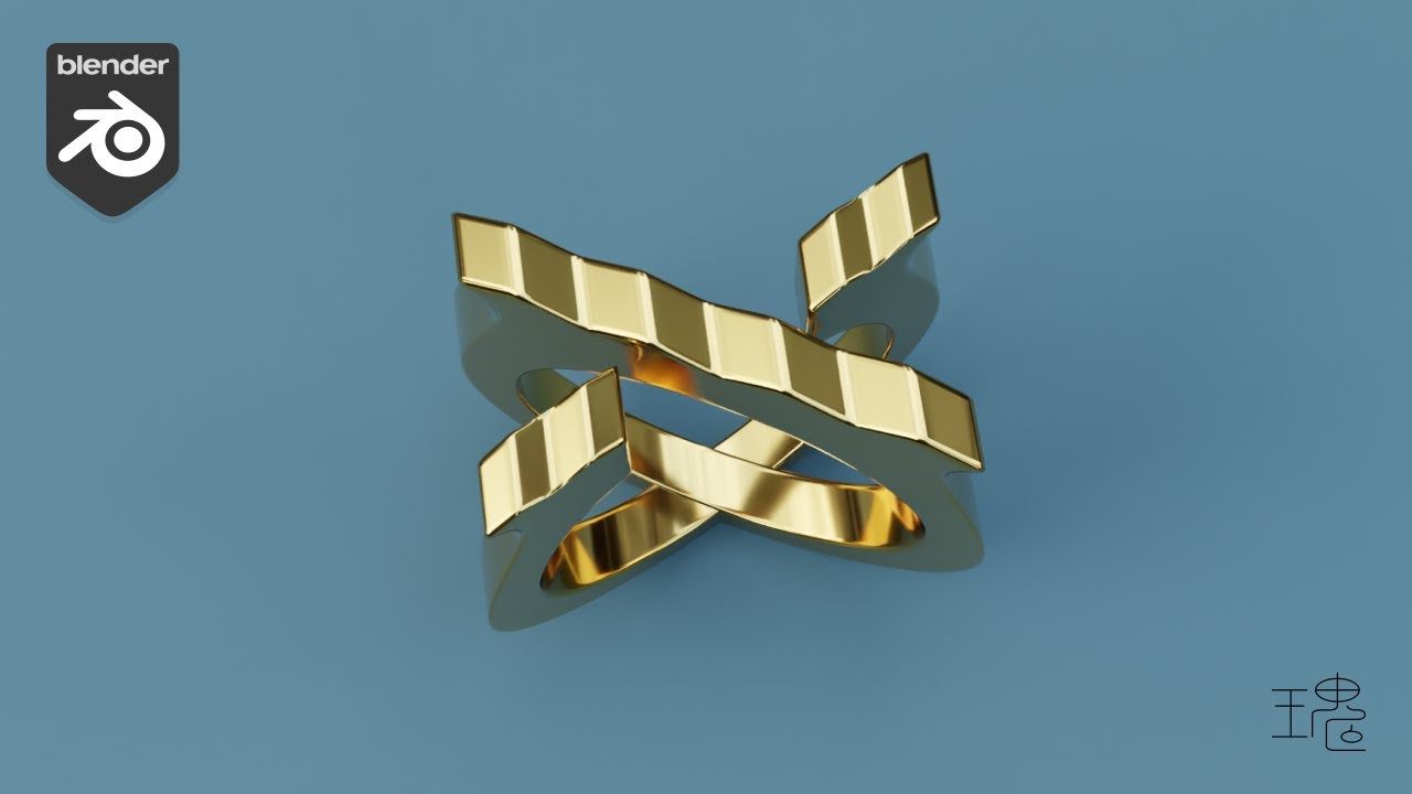 Jewelry Design In Blender Tutorial 276 Time-lapse：X Ring (2) #Blender 4 ...