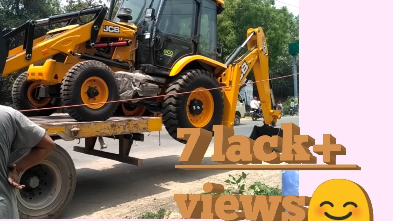 A small accident of newly JCB 3dx machine while landing from trolley ...