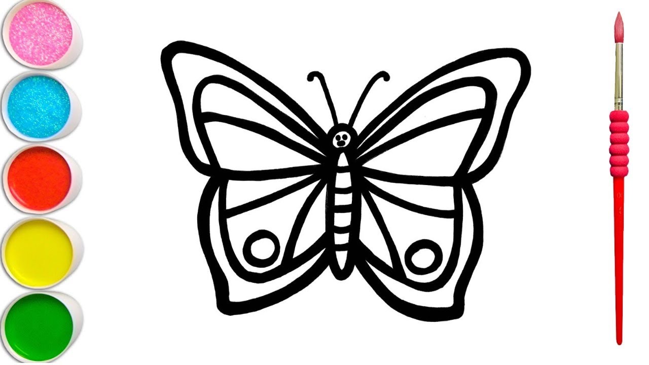 Rainbow Beautiful Butterfly, Drawing for kids, Learn to Draw, Art ...
