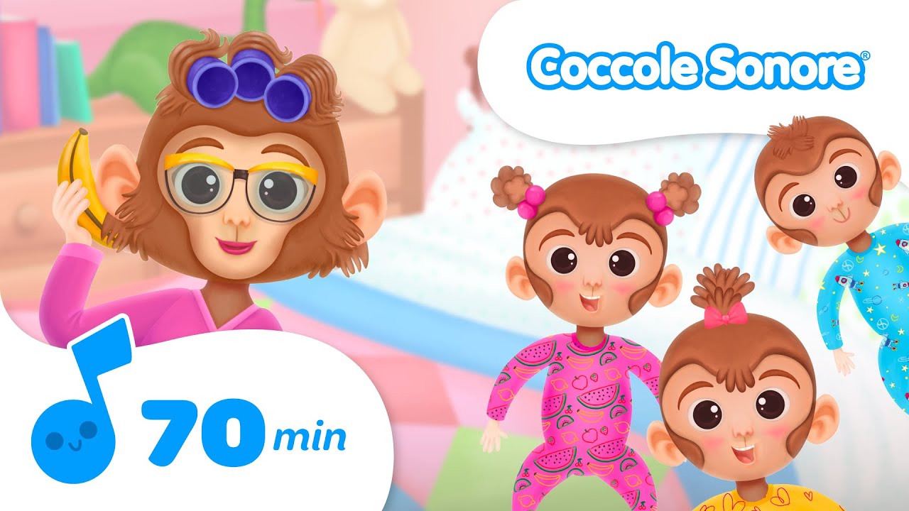 🐵 Cinque Scimmiette + Altre Canzoni per Bimbi - Coccole Sonore - YouTube