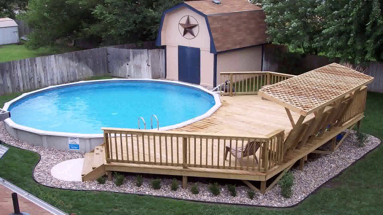 Round Above Ground Pool Deck Ideas - YouTube