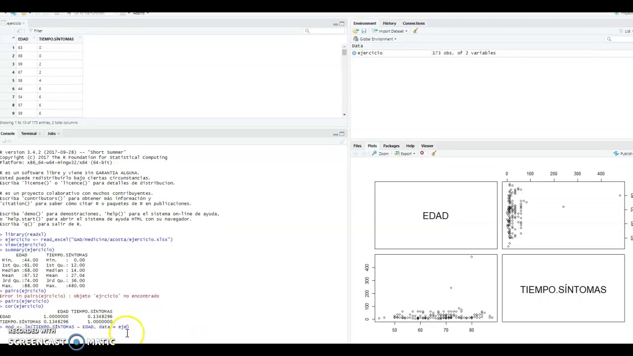 Regresion Lineal simple paso a paso con Rstudio - YouTube