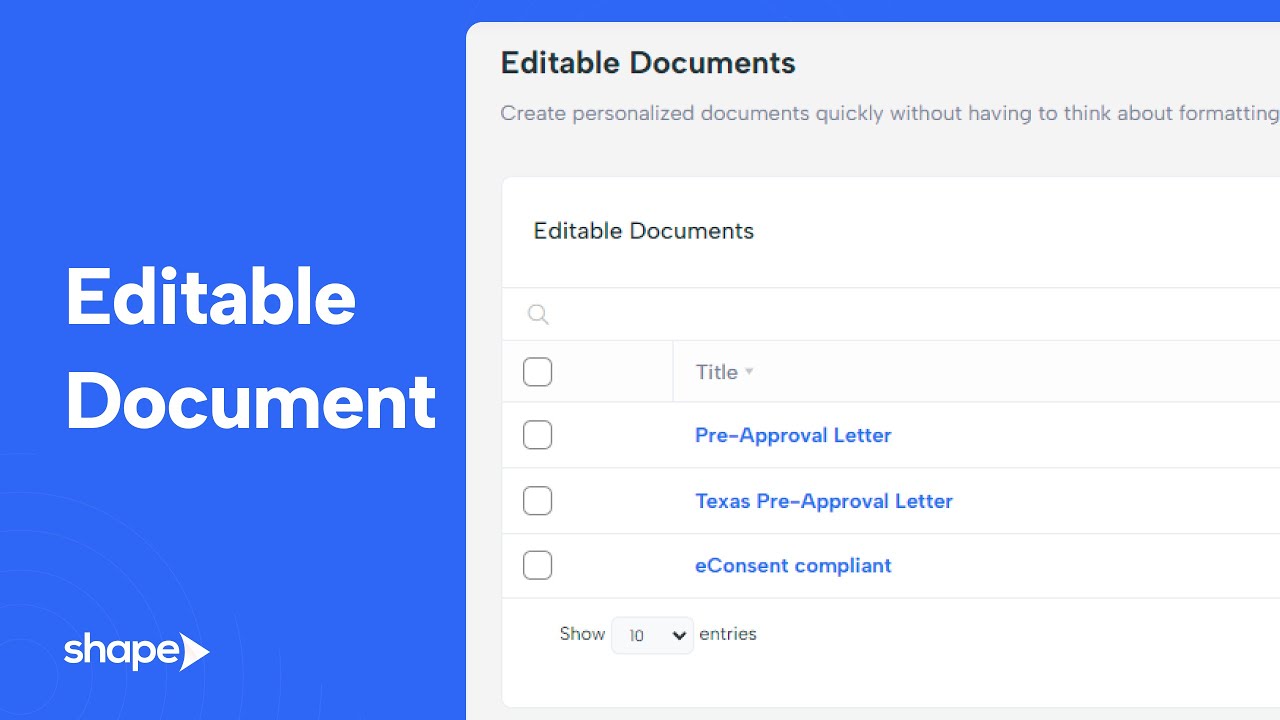 Editable Documents in Shape Software - YouTube